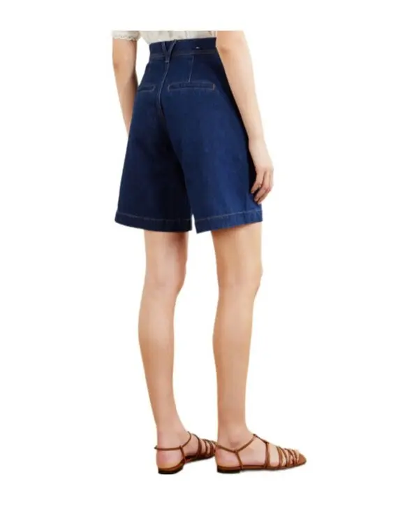 Veronica Beard Cotton And Silk-blend Denim Shorts