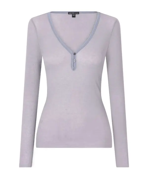 JAMES PERSE Ribbed Cotton And Cashmere-blend T-shirt - Gray