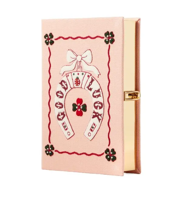 OLYMPIA LE-TAN Good Luck Embroidered Canvas Clutch - No