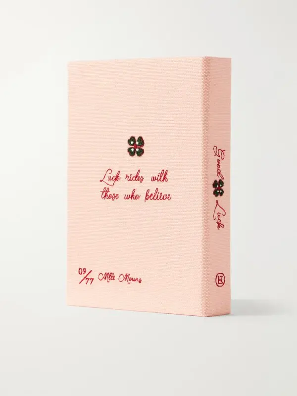 OLYMPIA LE-TAN Good Luck Embroidered Canvas Clutch - No