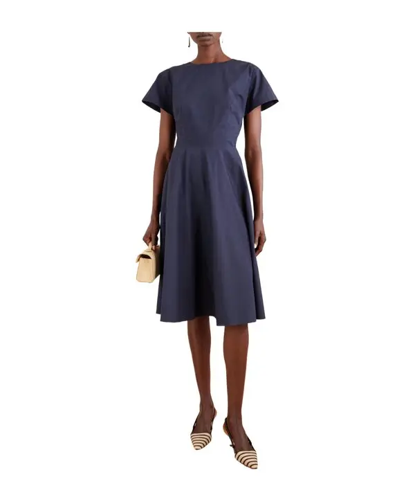 Rosie Assoulin Pleated Cotton-taffeta Midi Dress