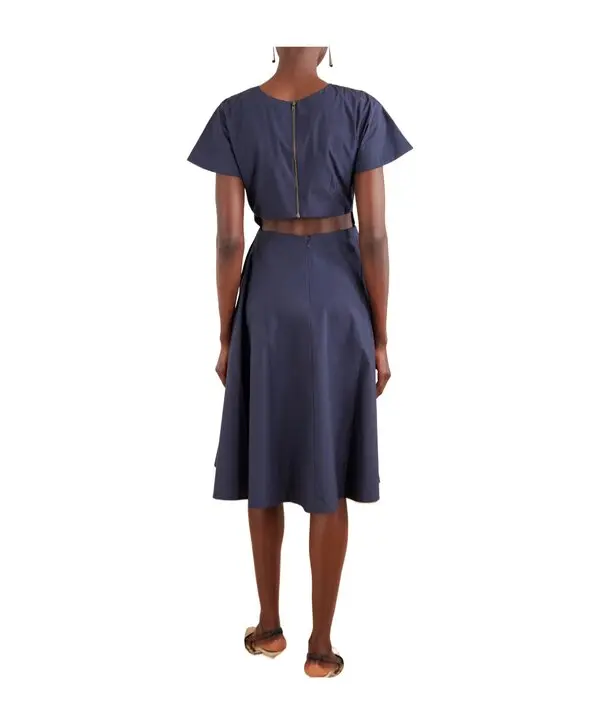 Rosie Assoulin Pleated Cotton-taffeta Midi Dress