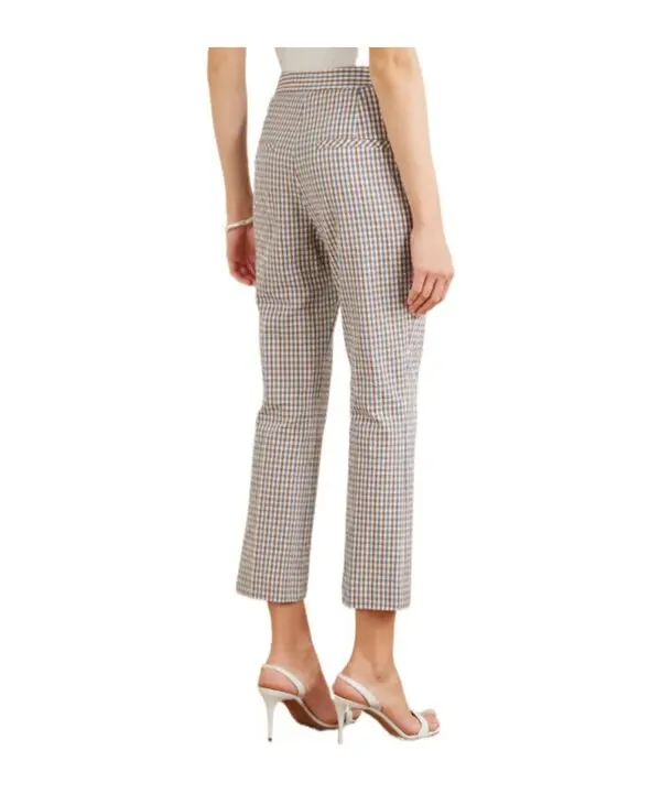 Veronica Beard Checked Cotton-seersucker Skinny Pants