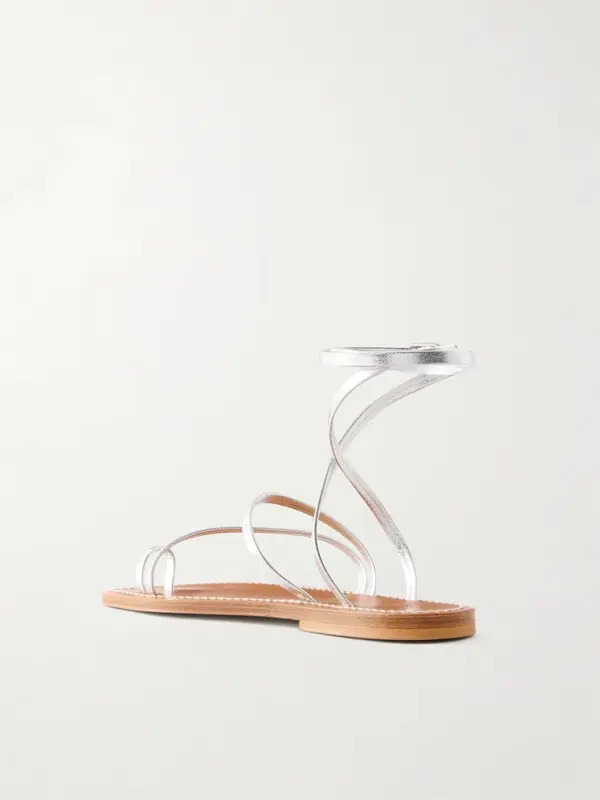 K.JACQUES Metallic Leather Thong Sandals