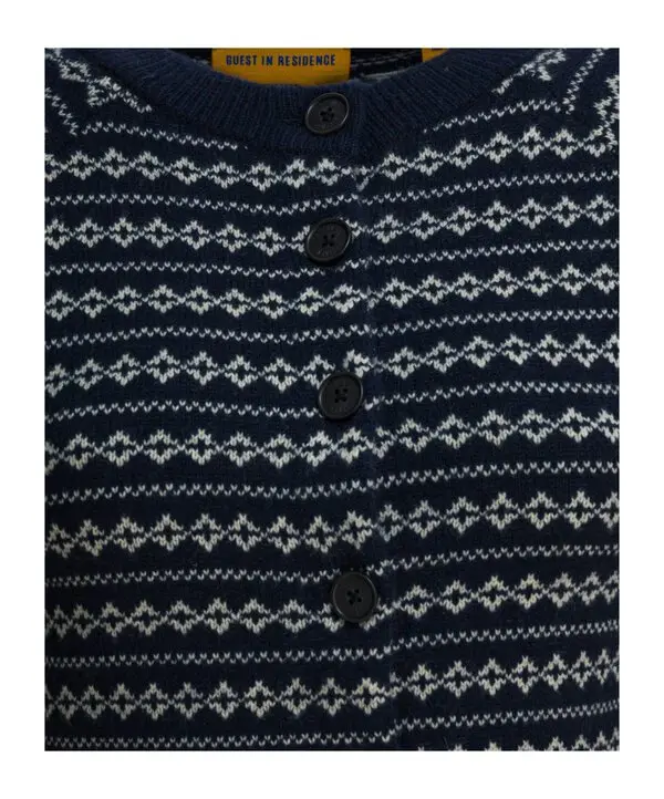 Guest In Residence Patterned Buttoned Cardigan
