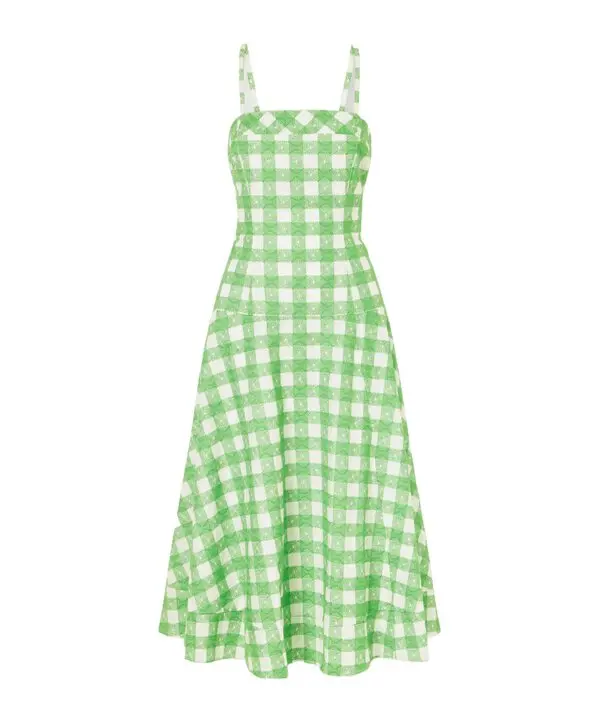 Rosie Assoulin Checked Cotton Midi Dress - No