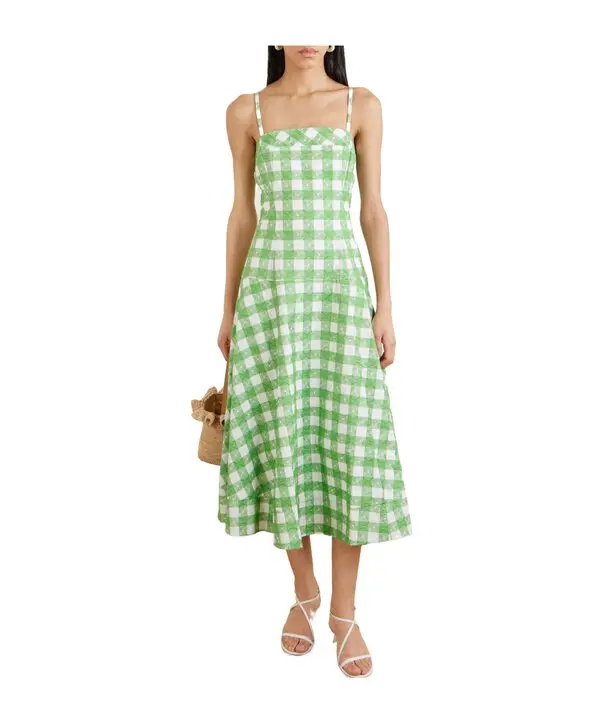 Rosie Assoulin Checked Cotton Midi Dress