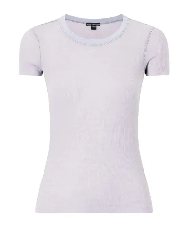 JAMES PERSE Ribbed Cotton And Cashmere-blend T-shirt - White