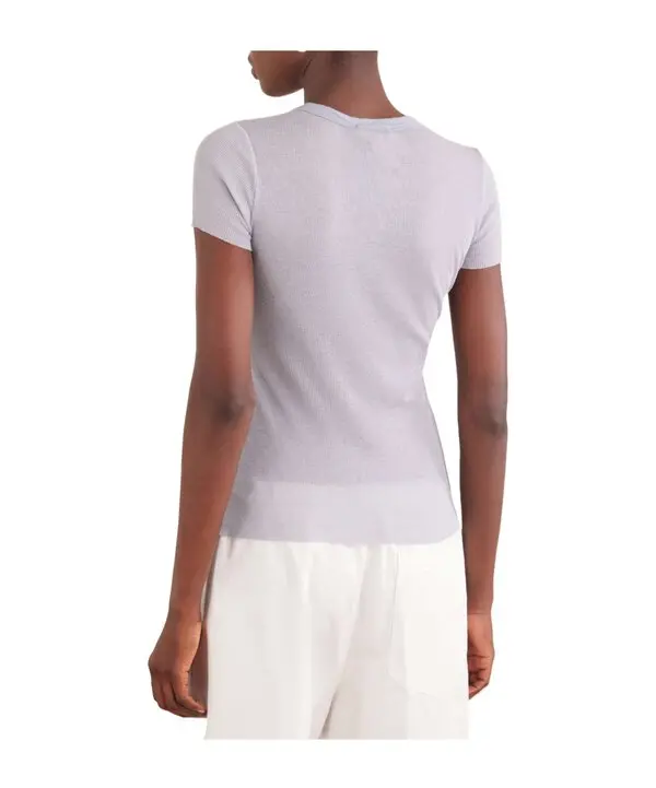 JAMES PERSE Ribbed Cotton And Cashmere-blend T-shirt - White