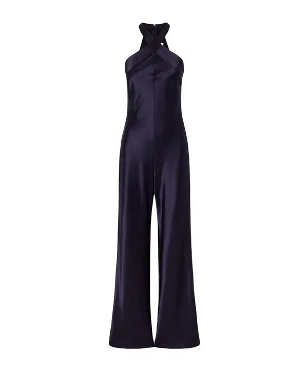 Galvan Eve Satin Jumpsuit - Black