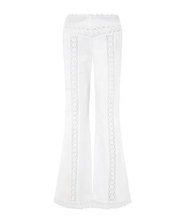 Charo Ruiz Ibiza Vianora Lace-trimmed Flared Trousers