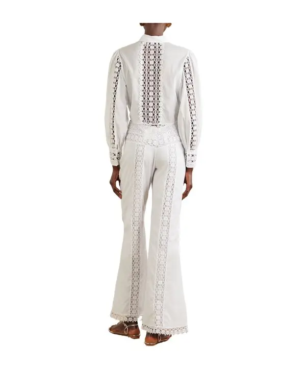 Charo Ruiz Ibiza Vianora Lace-trimmed Flared Trousers