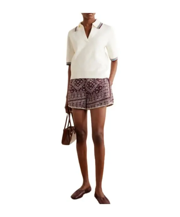 Veronica Beard Striped Cotton-blend Polo Shirt