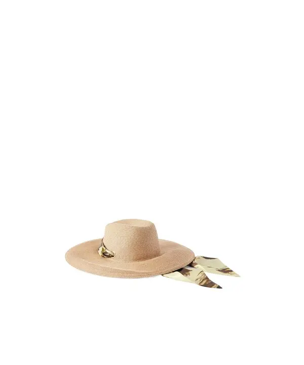 Eugenia Kim Satin-trimmed Straw Hat