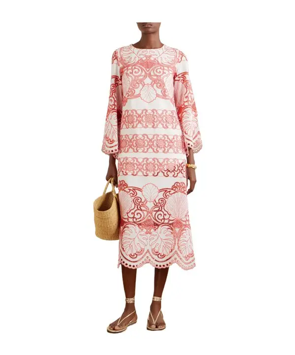 Borgo De Nor Broderie Anglaise Cotton-blend Midi Dress - No