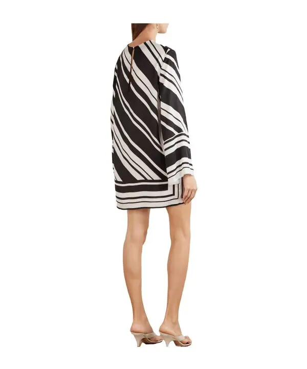 Brandon Maxwell Striped Twill Mini Dress