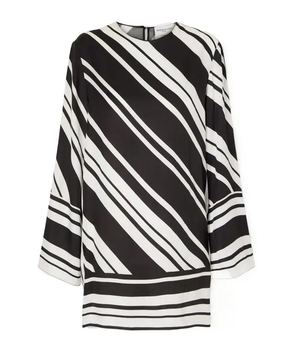 Brandon Maxwell Striped Twill Mini Dress - No