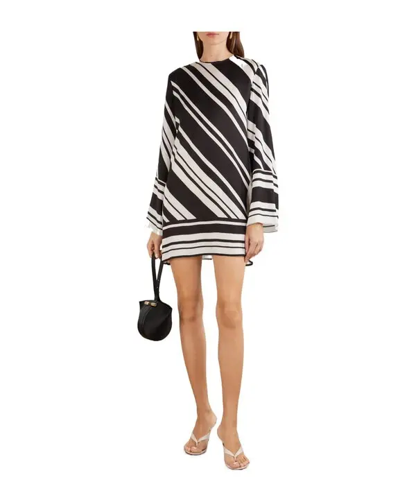 Brandon Maxwell Striped Twill Mini Dress