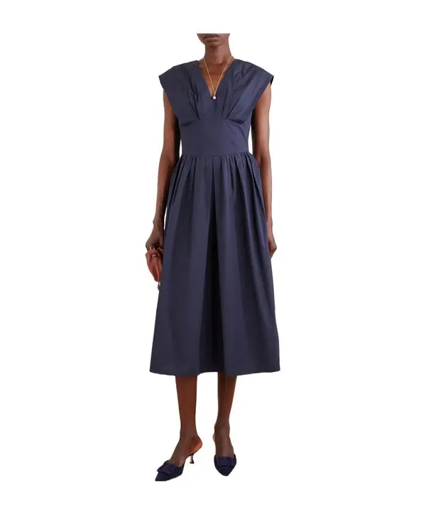 Rosie Assoulin Gathered Cotton-taffeta Midi Dress