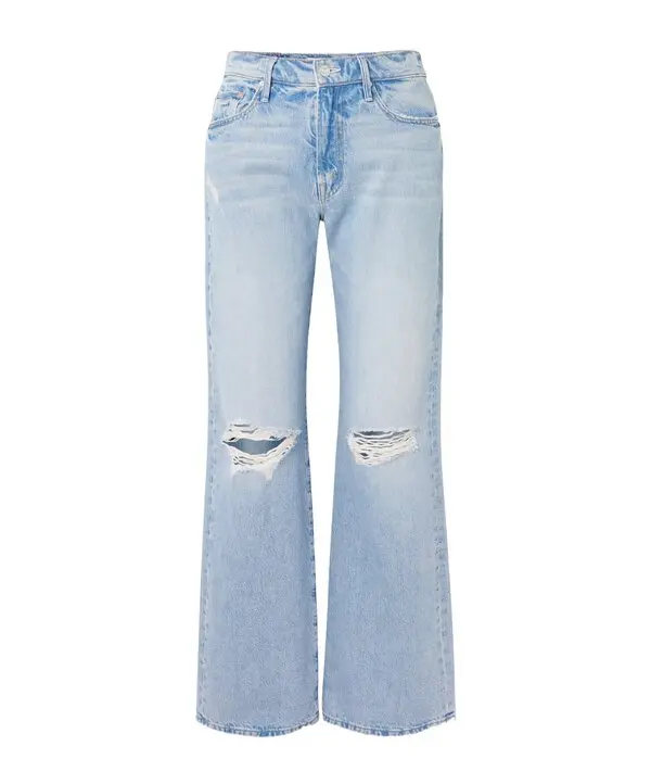 MOTHER Distressed High-rise Straight-leg Jeans