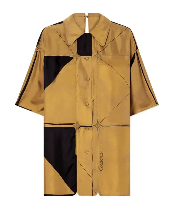 Calvin Klein Patchwork Silk-twill Shirt