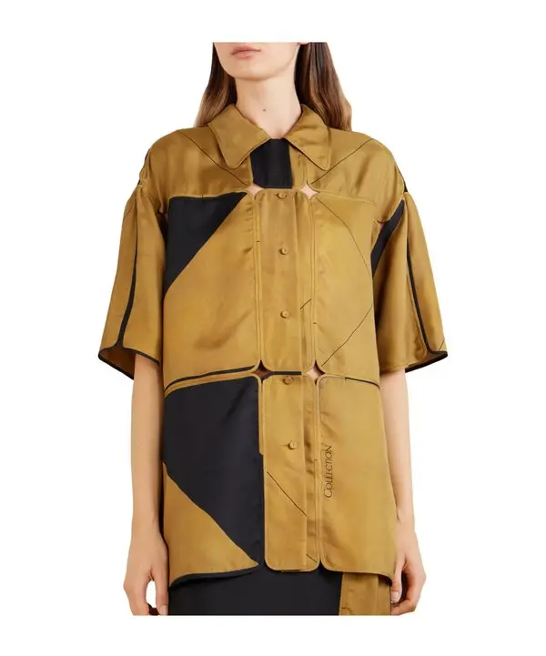 Calvin Klein Patchwork Silk-twill Shirt