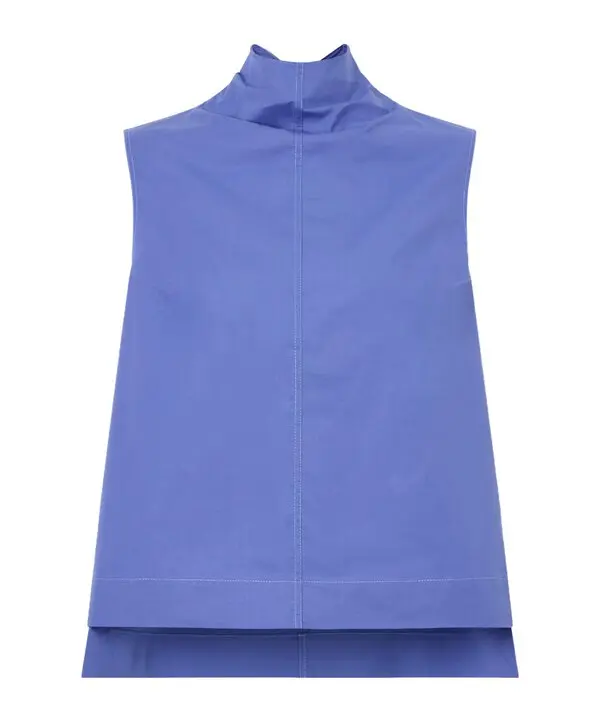 Brandon Maxwell The Finn Cotton-poplin Turtleneck Blouse