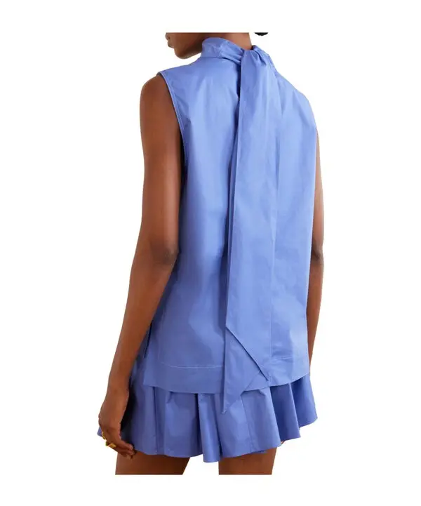 Brandon Maxwell The Finn Cotton-poplin Turtleneck Blouse