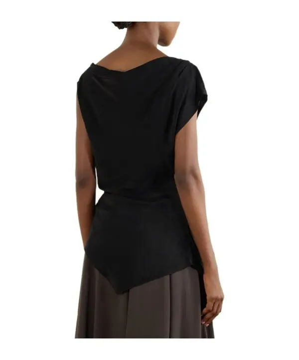 Veronica Beard Asymmetric Crinkled Crepe Shirt