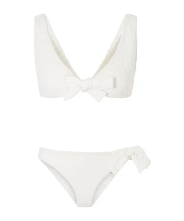 Lisa Marie Fernandez Bow Floral-jacquard Bikini - No