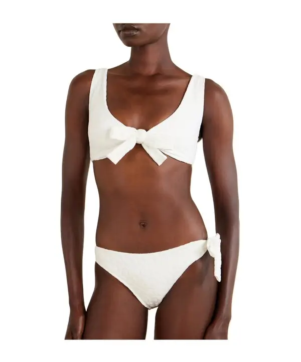 Lisa Marie Fernandez Bow Floral-jacquard Bikini