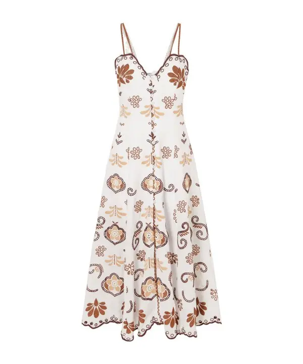 Charo Ruiz Ibiza Broderie Anglaise Cotton-blend Midi Dress - No