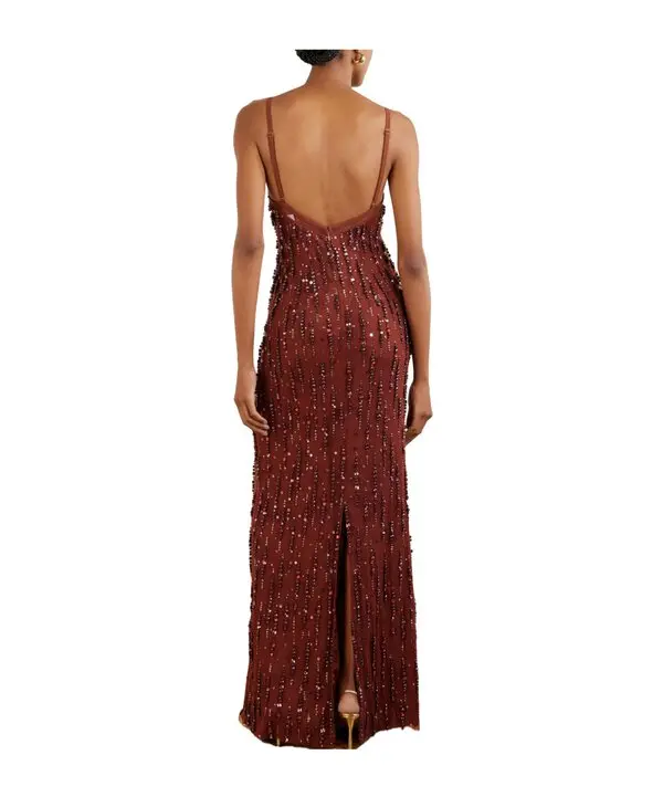 Jenny Packham Sequin-embellished Mesh Gown