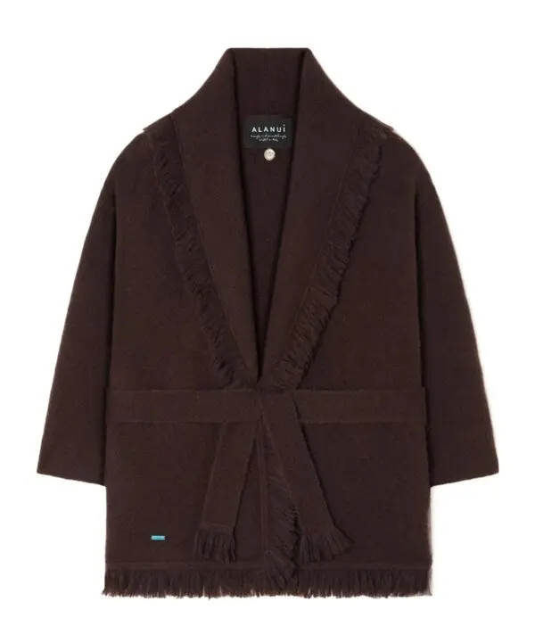 Alanui Fringe-trim Belted Cardigan - Coffee