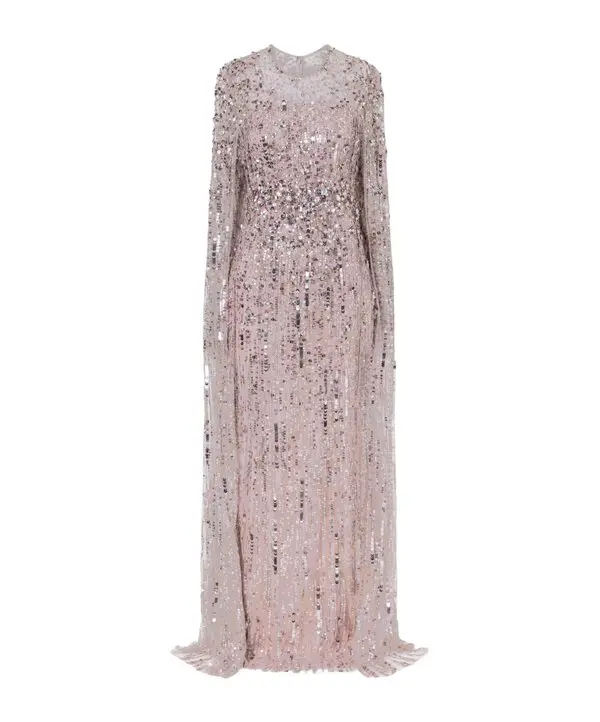 Jenny Packham Sequined Tulle Gown - No