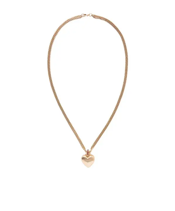 Assouline Mini Florentine Heart-pendant Necklace - Yellow