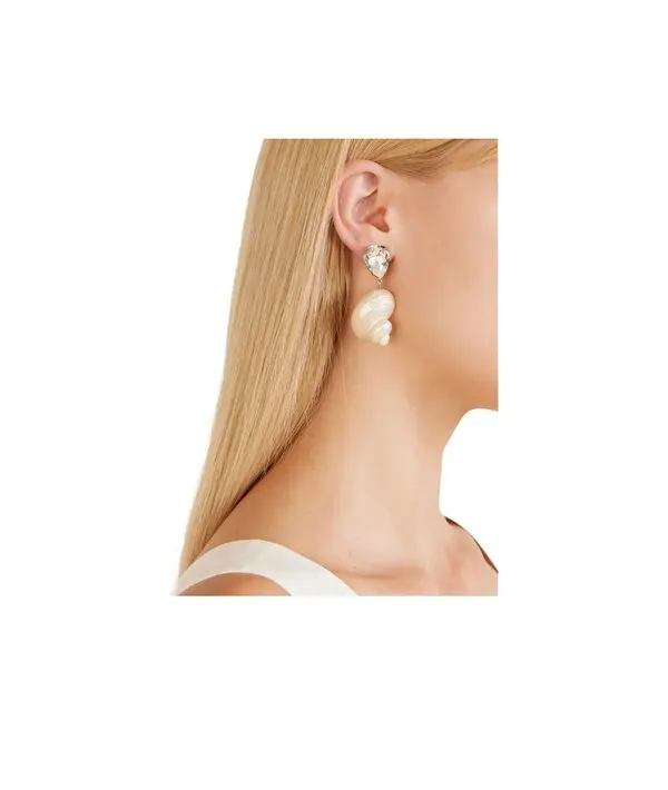 JENNIFER BEHR Lucius Crystal-embellished Shell Earrings