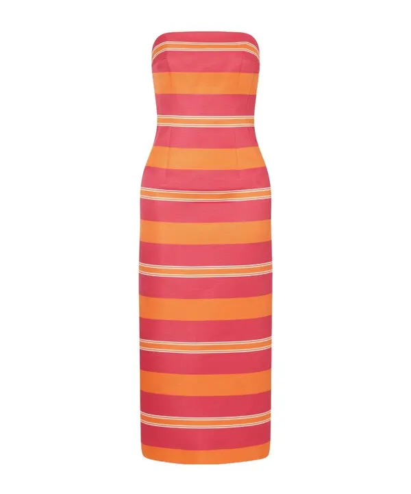 EMILIA WICKSTEAD Leila Striped Taffeta-faille Midi Dress