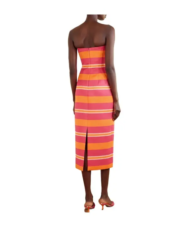 EMILIA WICKSTEAD Leila Striped Taffeta-faille Midi Dress