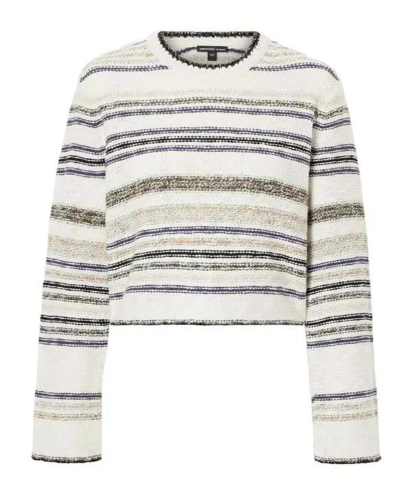 JAMES PERSE Striped Knitted Cotton-blend Sweater