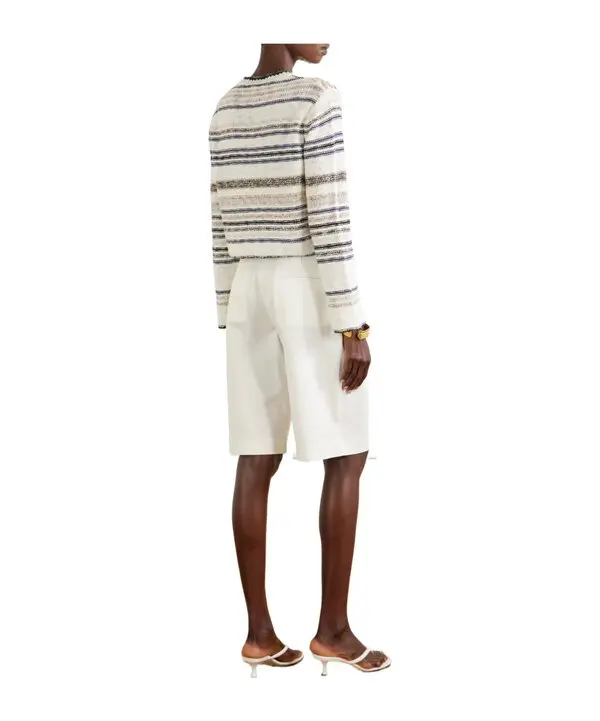 JAMES PERSE Striped Knitted Cotton-blend Sweater
