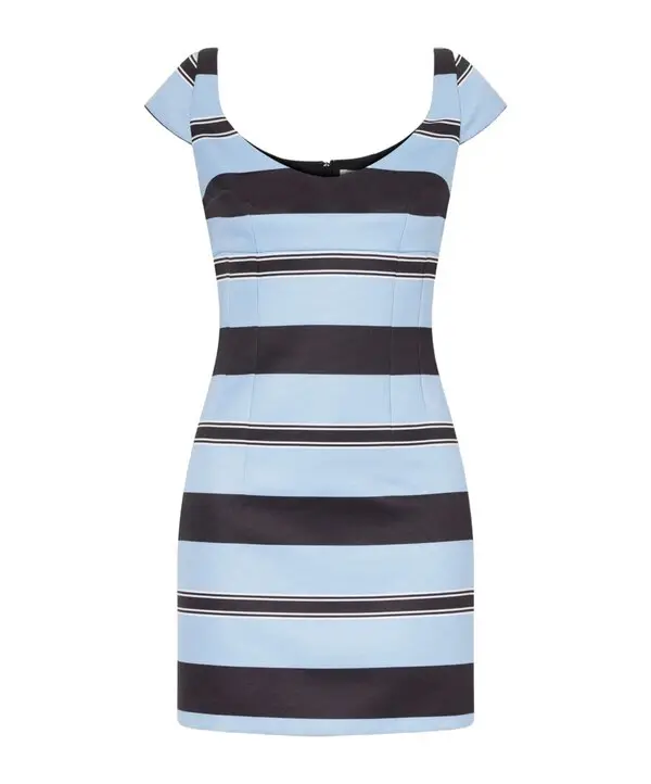 EMILIA WICKSTEAD Eloise Striped Taffeta-faille Mini Dress - Blue