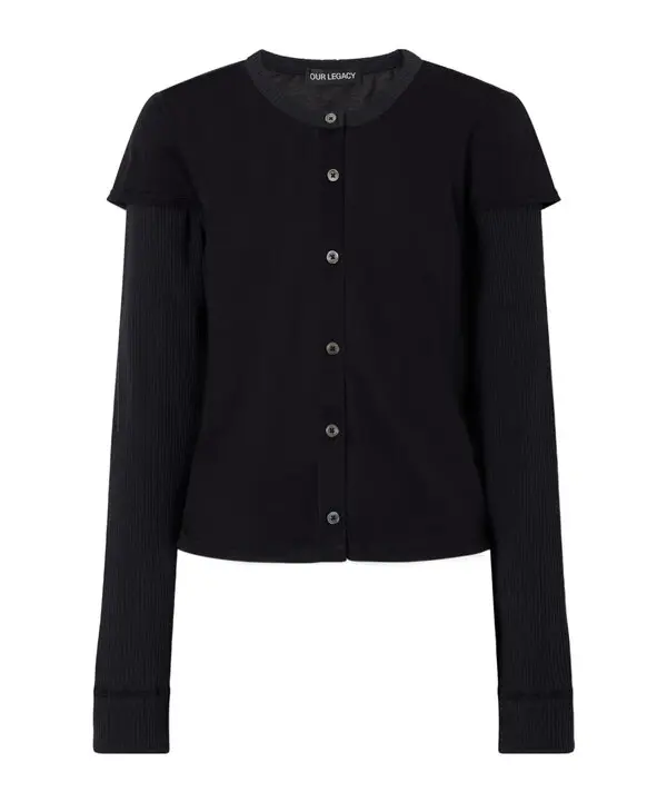 Our Legacy Layered Cotton-blend Cardigan - Black