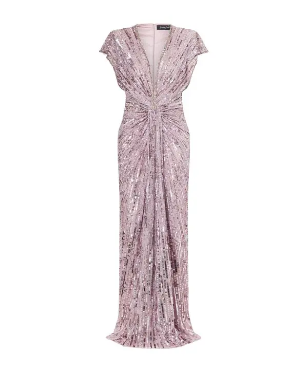 Jenny Packham Crystal-embellished Sequined Tulle Gown - No