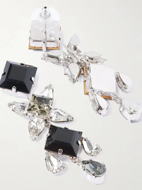JENNIFER BEHR Blackgrey Twotone Crystal Earrings