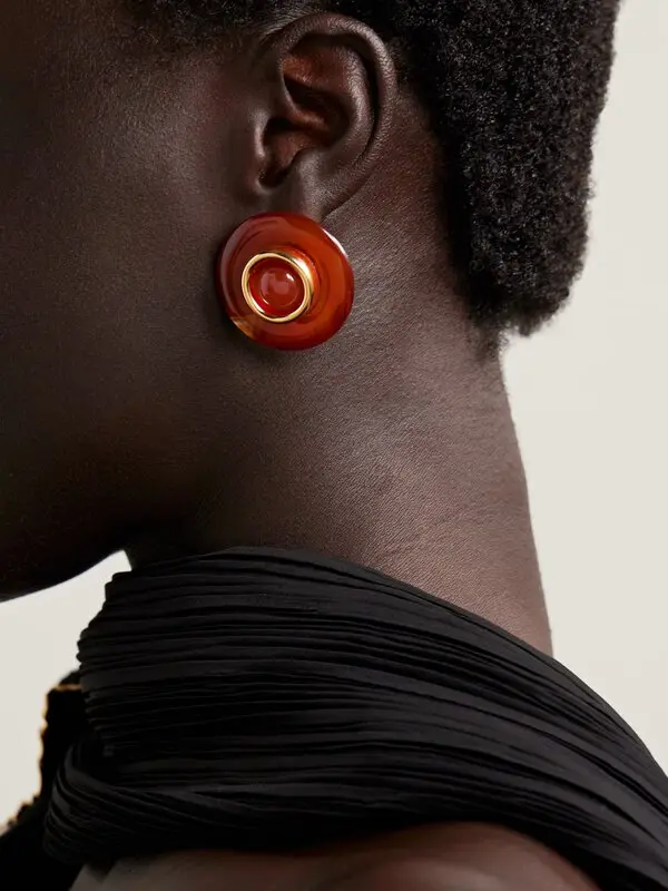 JENNIFER BEHR Round Carnelian Stud Earrings