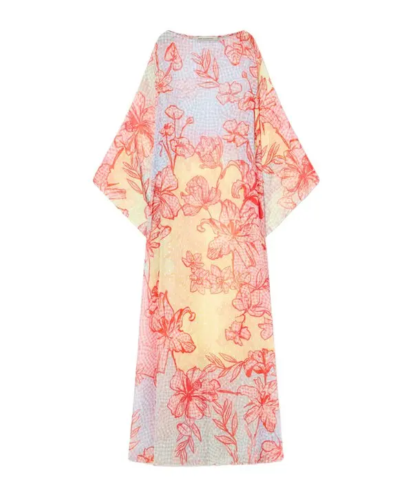 MARY KATRANTZOU Printed Fil Coupé Organza Kaftan