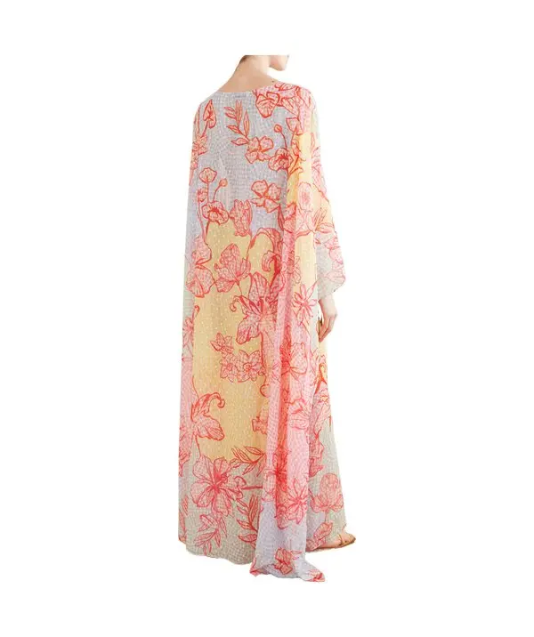 MARY KATRANTZOU Printed Fil Coupé Organza Kaftan