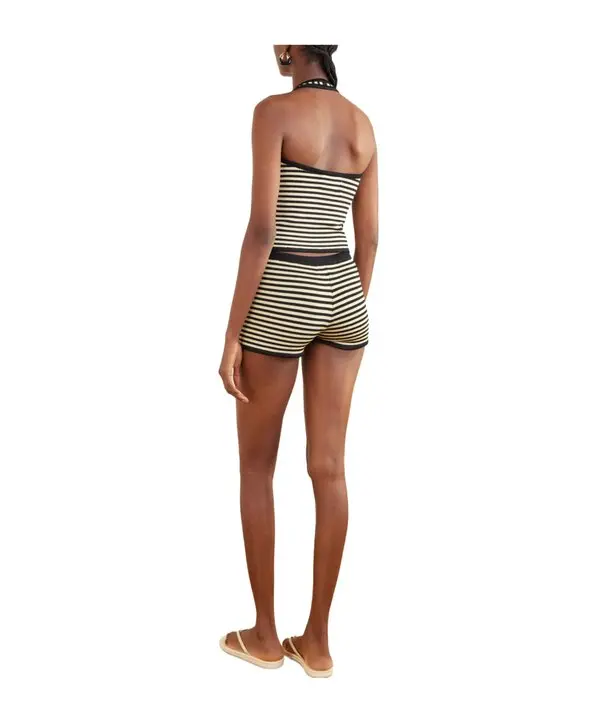 Calle Del Mar Striped Stretch-knit Shorts