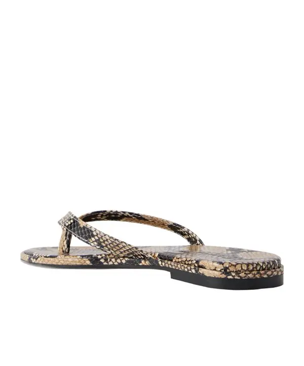 AeydĒ Snake-effect Leather Flip Flops